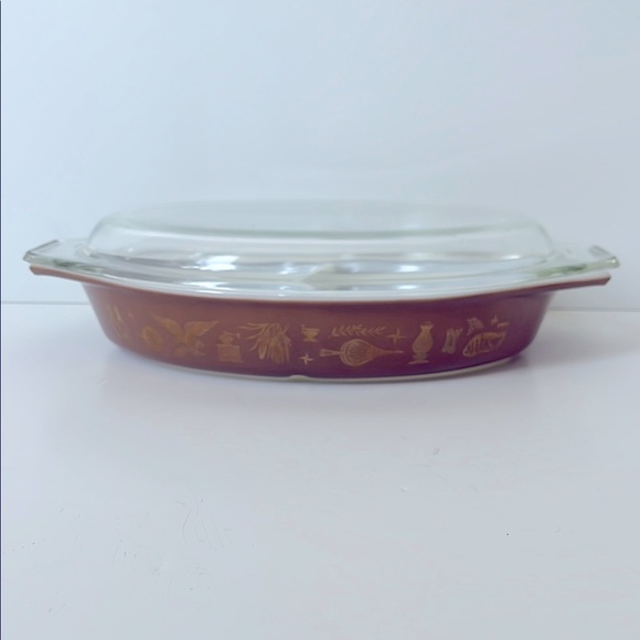 Pyrex | Kitchen | Pyrex Vintage Glass Lid Brown Early American Divided ...